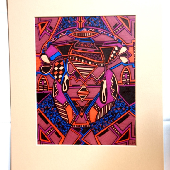 Cathy's Doodles | Wall Decor | Aztec Sunrise By Cathy Original Framed ...